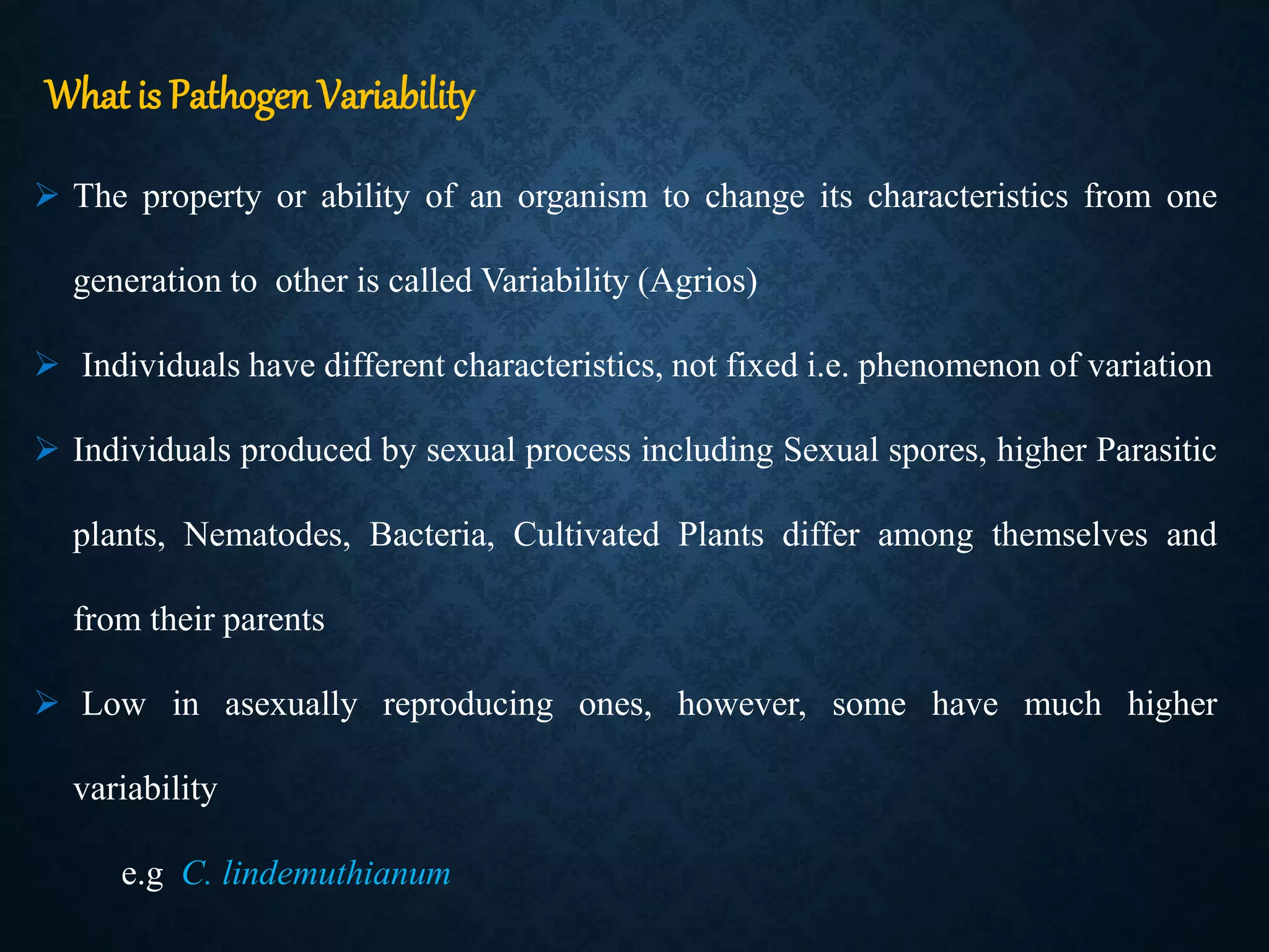 Variability in plant pathogens | PPTX