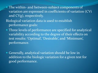 Variability of clinical chemistry laboratory results | PPT