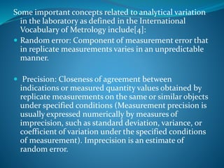 Variability of clinical chemistry laboratory results | PPT