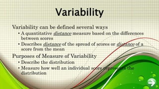 Variability, the normal distribution and converted scores | PPTX