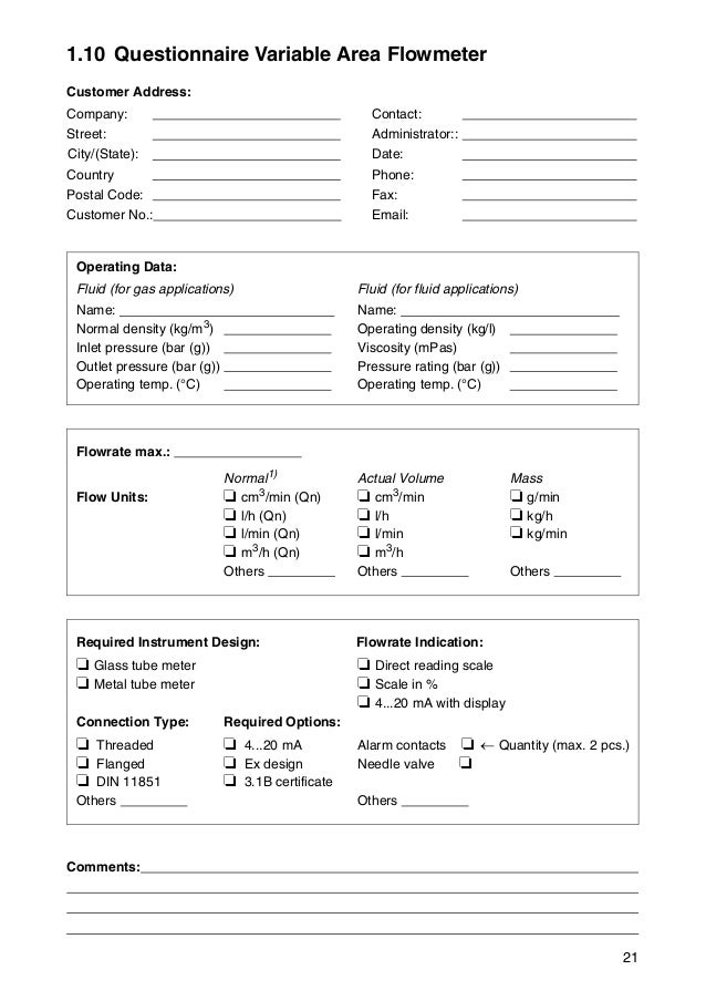 Variable Area Flow Meters Basics and Practices