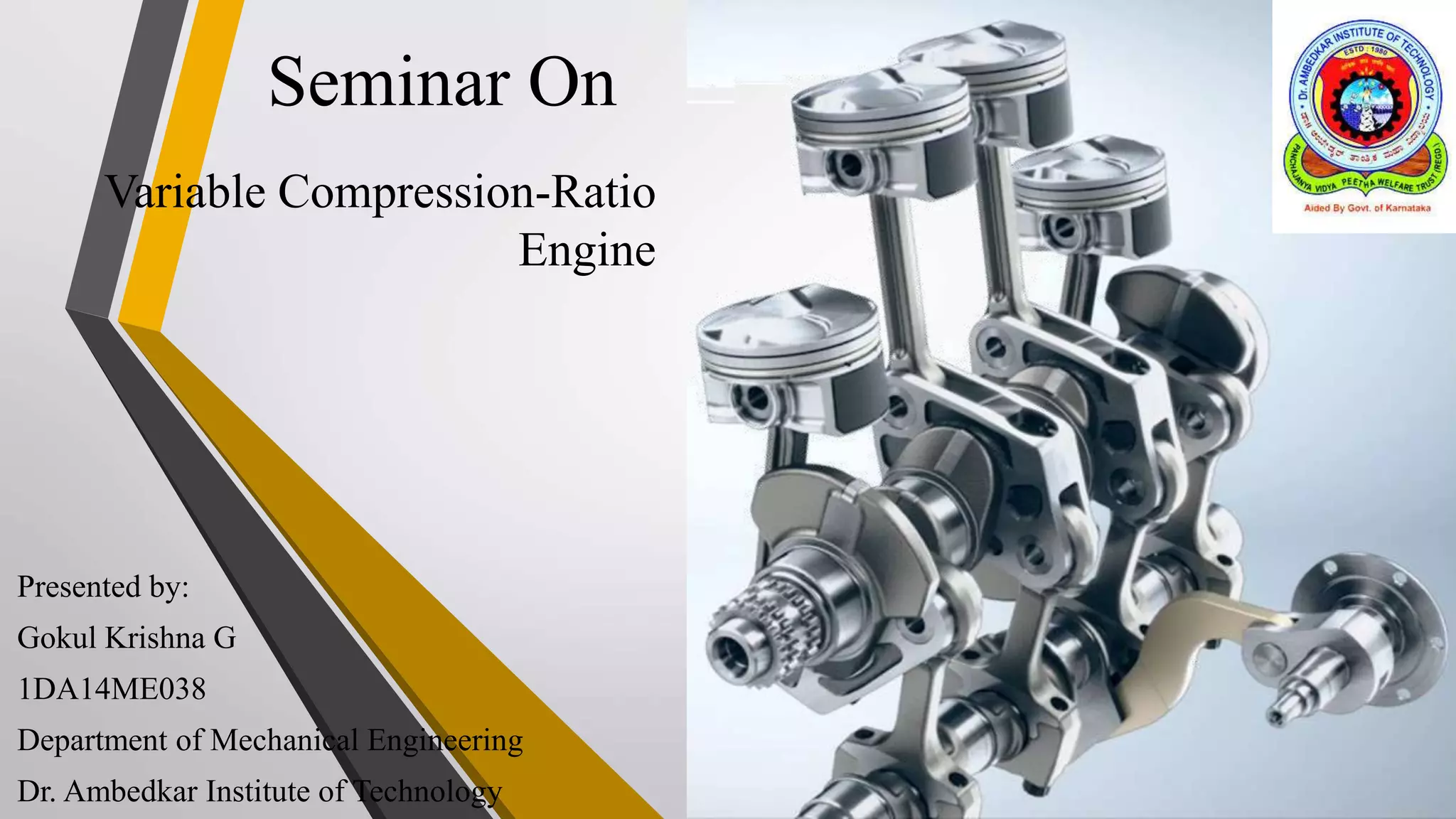 Variable compression ratio engine | PPTX
