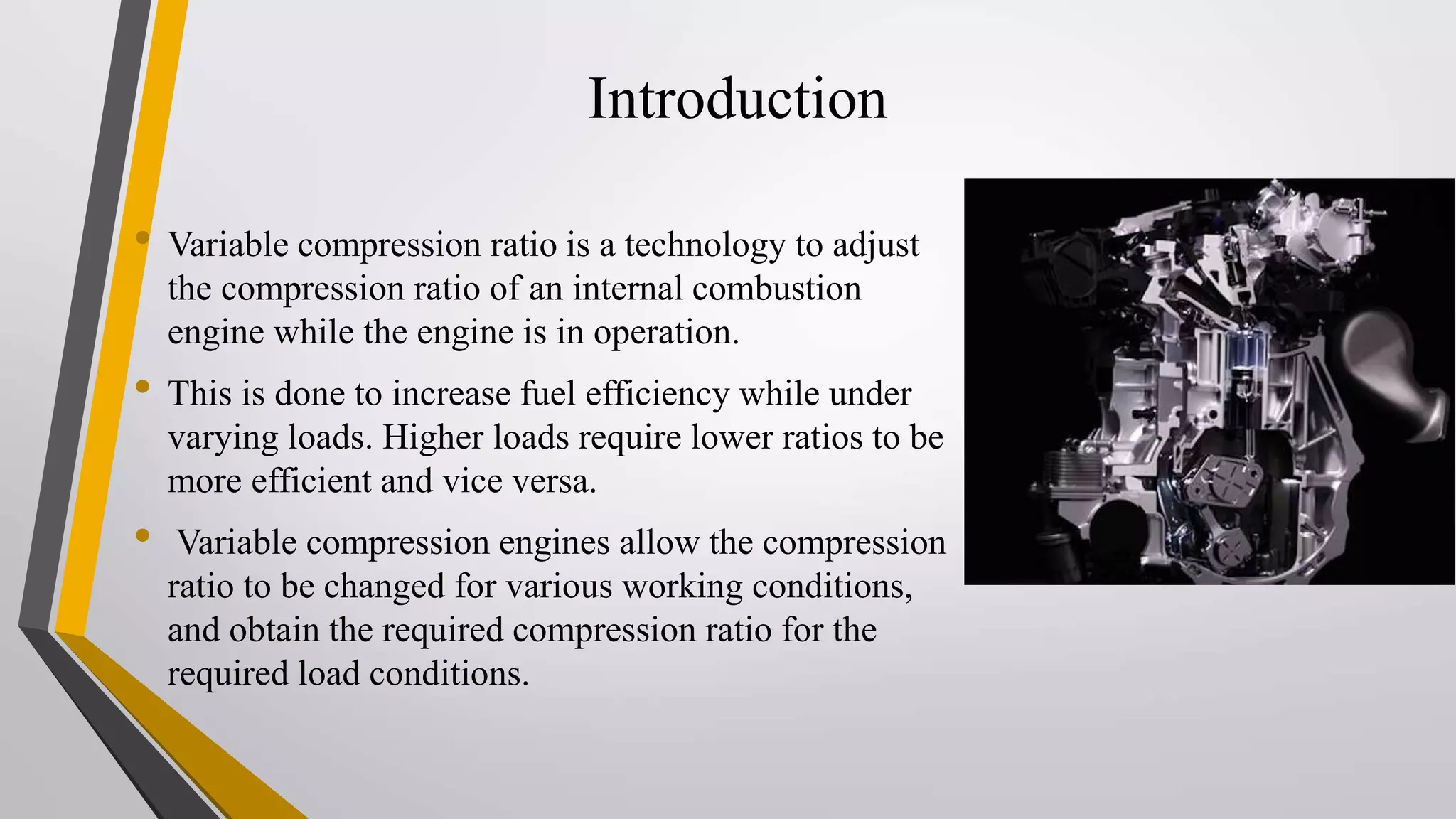 Variable Compression Ratio Engine Pptx Auto Type Automotive