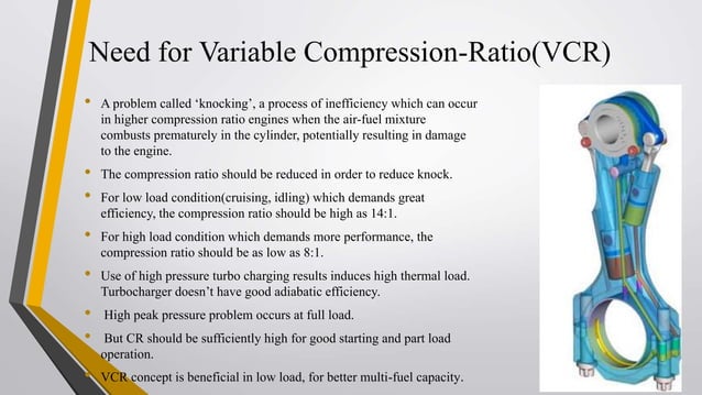 Variable compression ratio engine | PPTX | Auto Type | Automotive