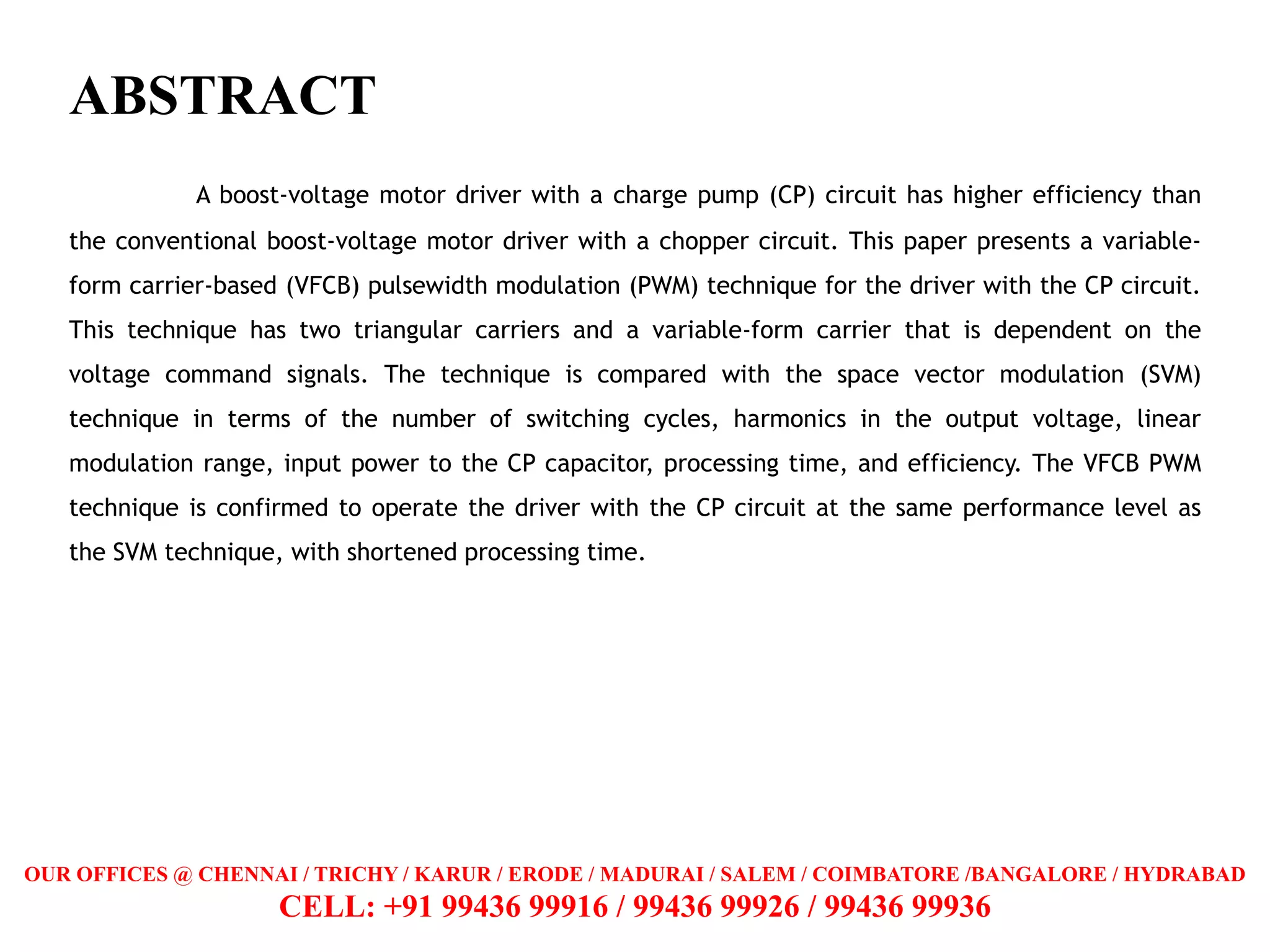 Variable form carrier-based pwm for boost-voltage motor driver with a charge-pump circuit | PPT