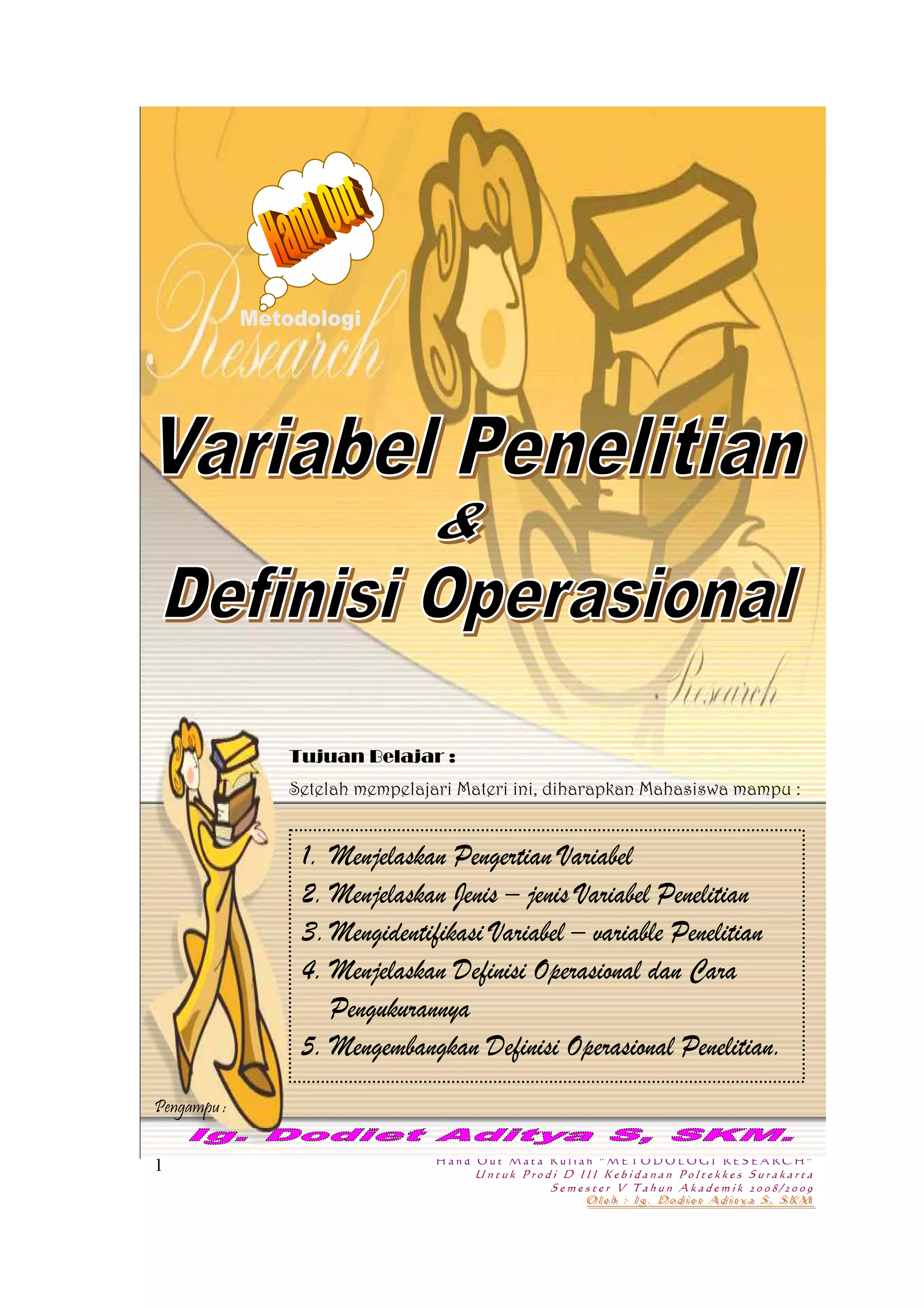 Variable penelitian-dan-definisi-operasional-variable2 | PDF