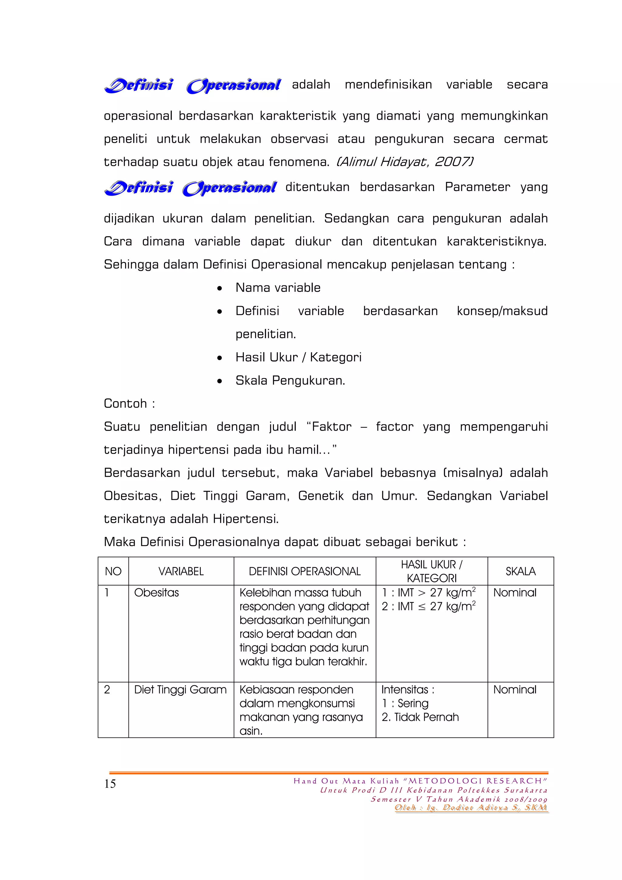 Variable penelitian-dan-definisi-operasional-variable2 | PDF