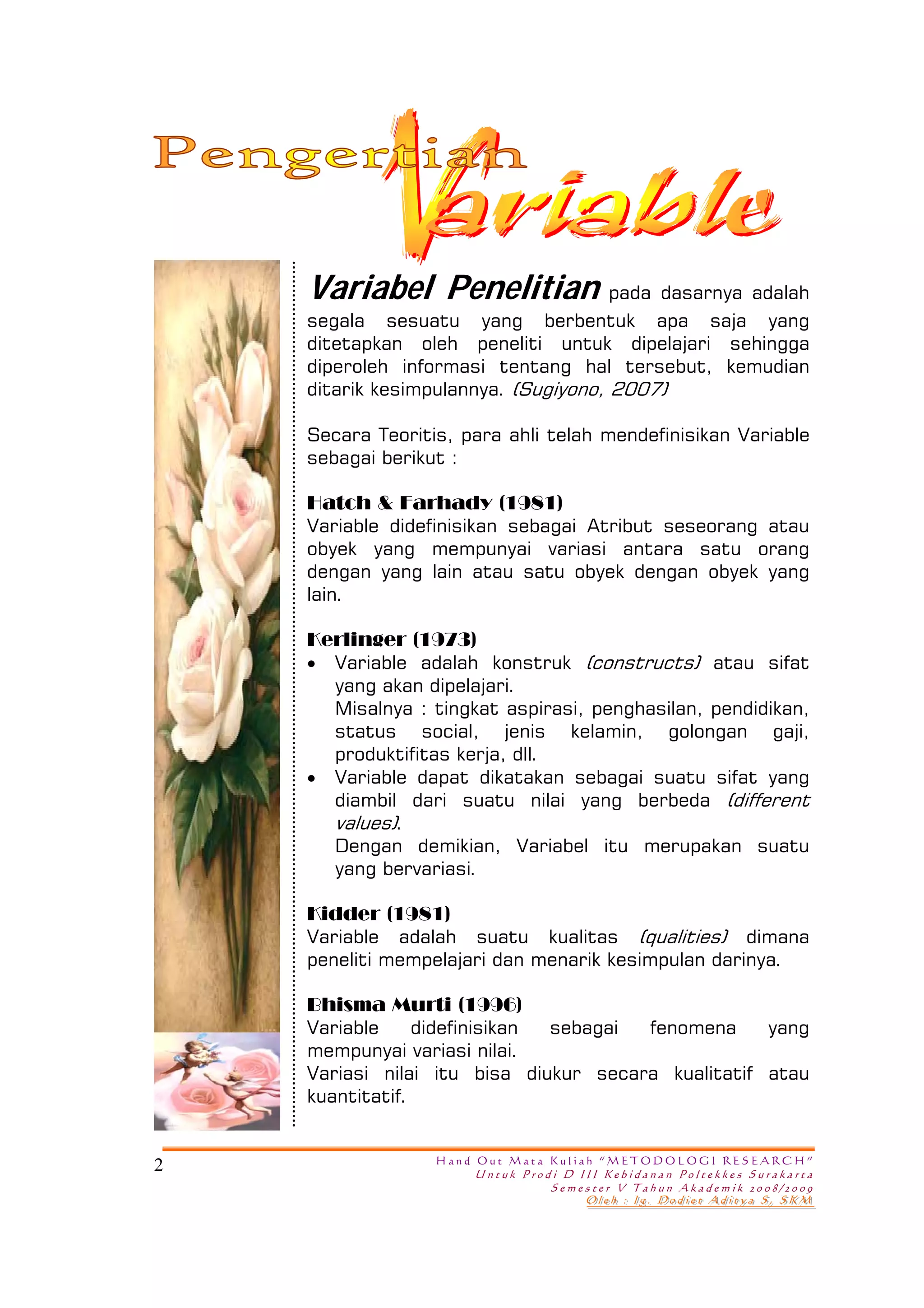 Variable Penelitian Dan Definisi Operasional Variable2 Pdf