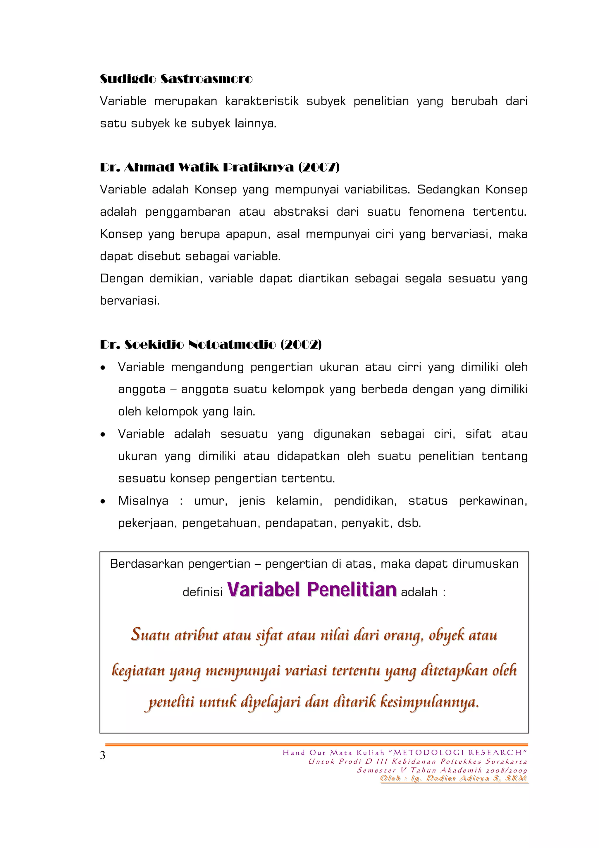 Variable penelitian-dan-definisi-operasional-variable2 | PDF