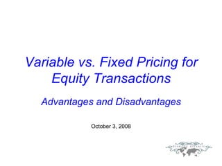 Variable Vs. Fixed Pricing W Pics | PPT
