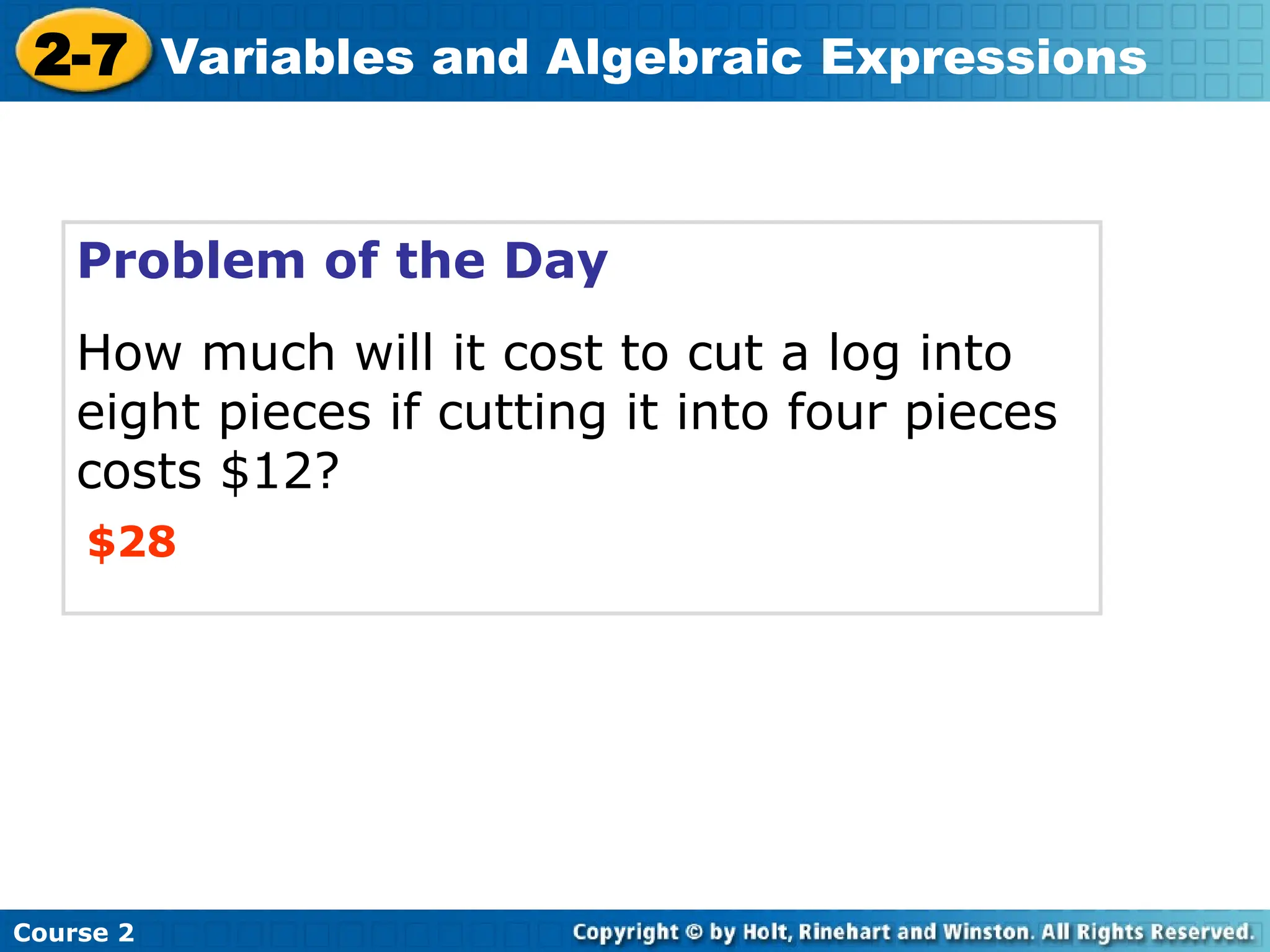 Lesson Variable and Algebraic Expressions.ppt Lesson Variable and Algebraic Expressions.ppt