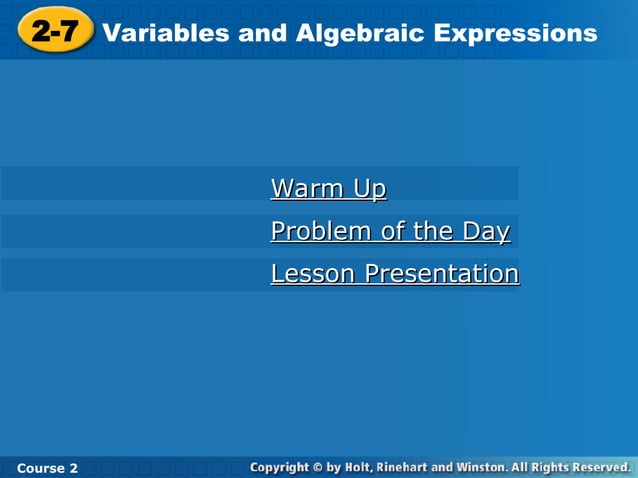 Lesson Variable and Algebraic Expressions.ppt