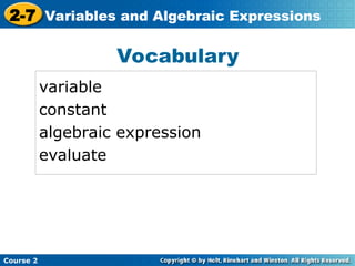 Lesson Variable and Algebraic Expressions.ppt