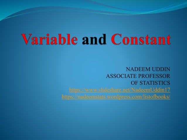 Variable and constant | PPTX