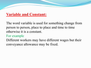 Variable and constant | PPTX