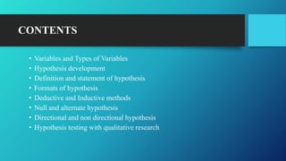 Variable and hypothesis Development.pptx