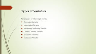 Variable and types of variable | PPTX