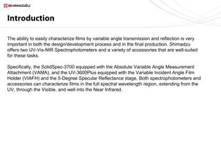Variable Angle Reflectance & Transmittance of Thin Film Coatings | PPT