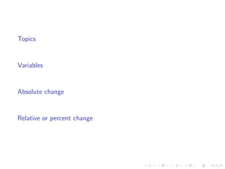 Variable, absolute change, percent change | PDF