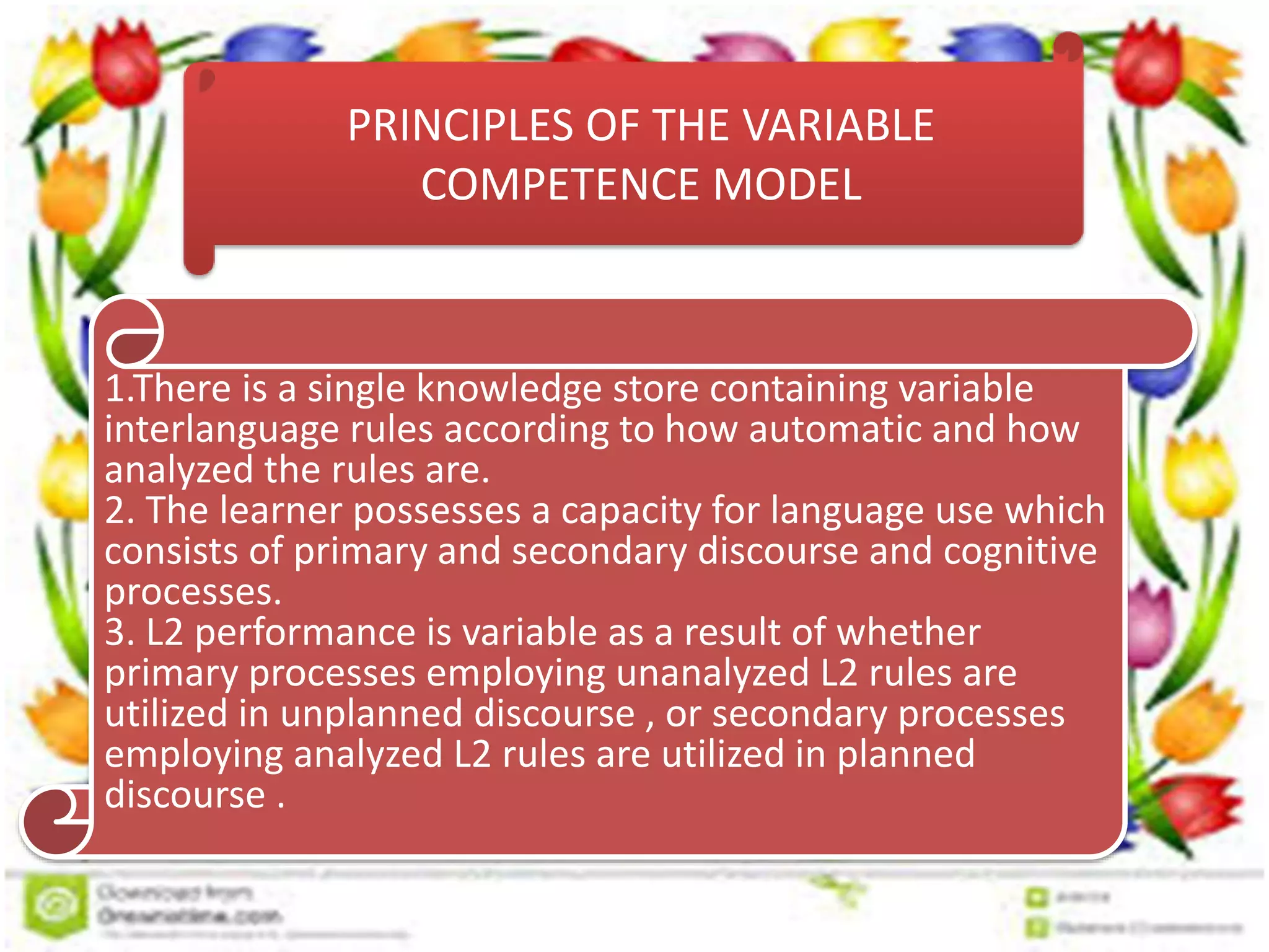 Variable competence model(Filipino 203)Introduction to Descriptive ...