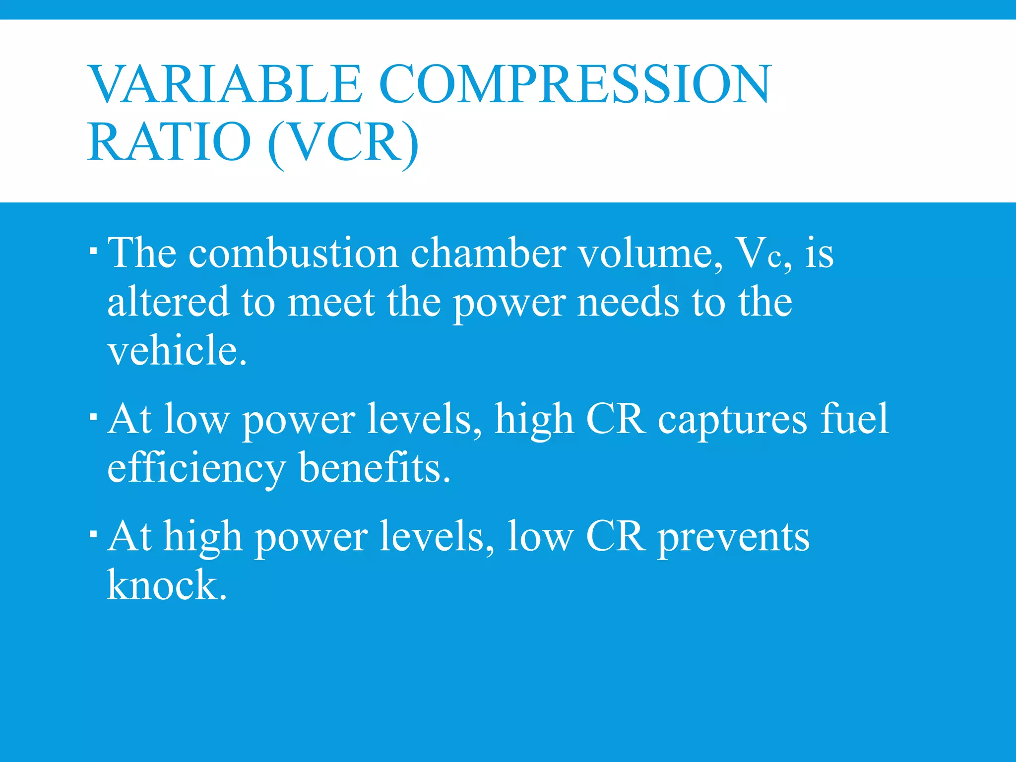Variable Compression Ratio of Engine | PPTX