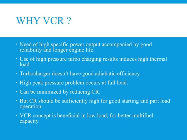 Variable Compression Ratio of Engine | PPTX