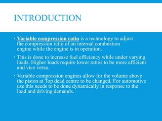 Variable Compression Ratio of Engine | PPTX