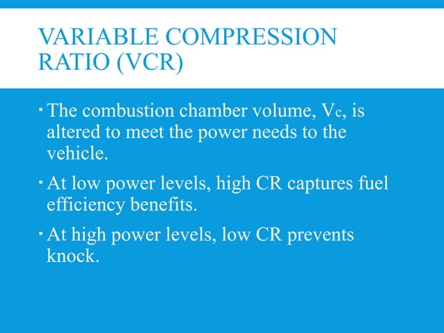 Variable Compression Ratio of Engine | PPTX