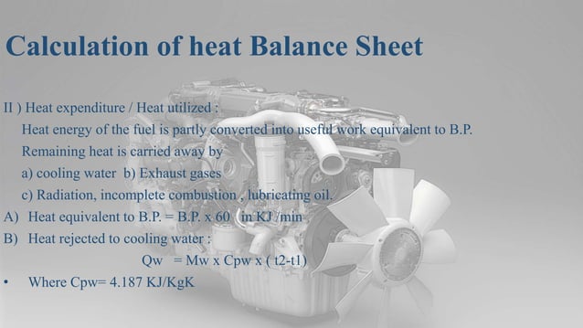 Variable compression ratio and heat balance sheet | PPTX