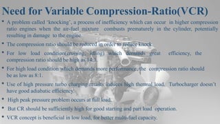 Variable compression ratio and heat balance sheet | PPTX
