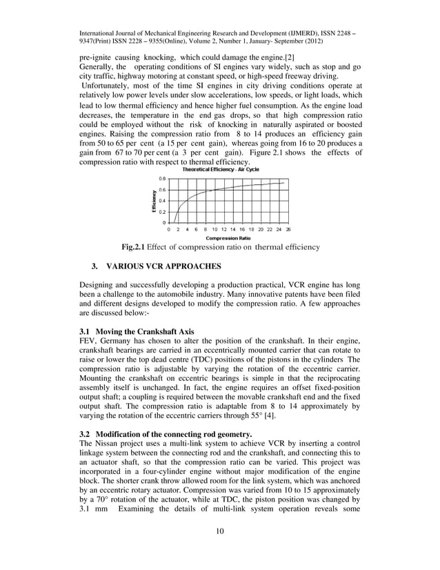 Variable compression ratio (vcr) engine a review | PDF