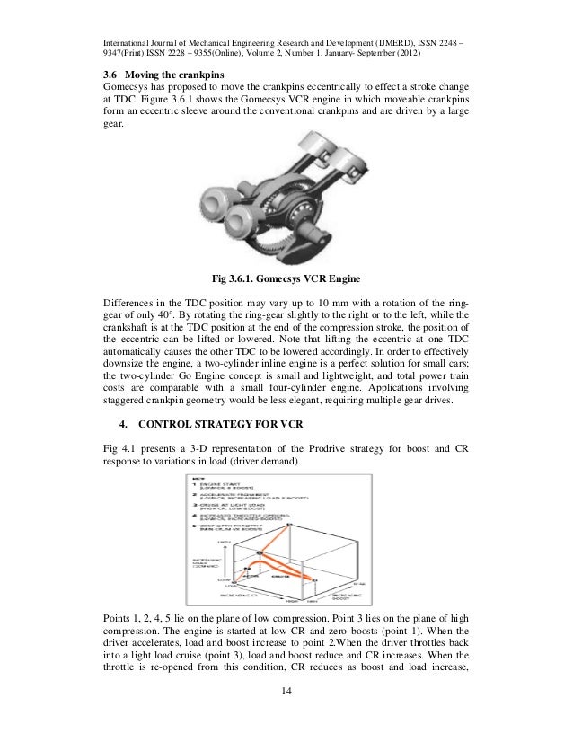Variable compression ratio (vcr) engine a review