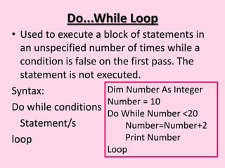 Variable, constant, operators and control statement | PPTX