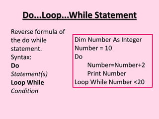Variable, constant, operators and control statement | PPTX