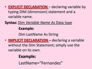 Variable, constant, operators and control statement | PPTX