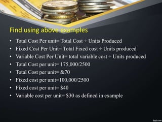 Fixed & variable cost | PPTX