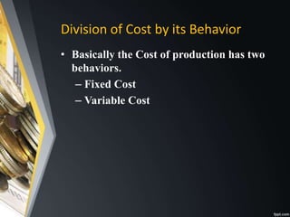 Fixed & variable cost | PPTX