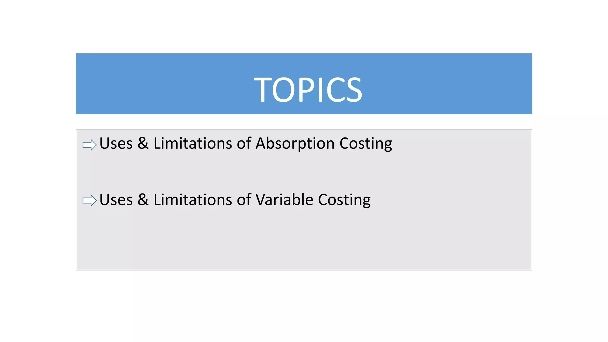 Variable costing & absorption costing | PPTX