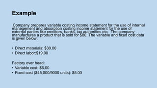 Variable costing & absorption costing | PPTX