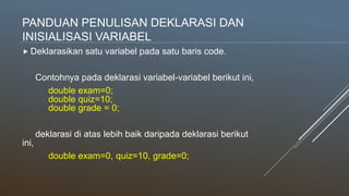 Variable, deklarasi dan inisialisasi | PPTX