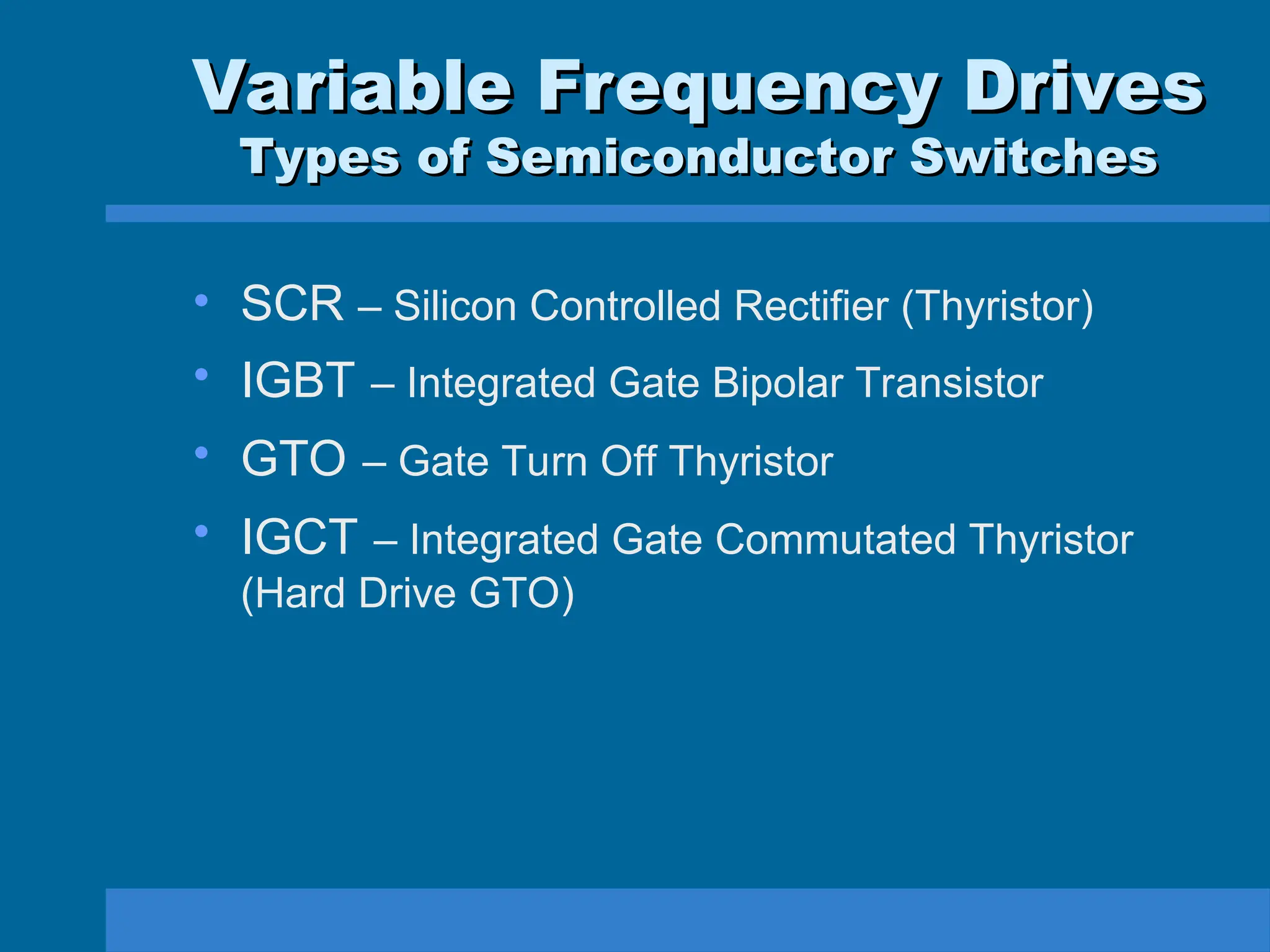 Variable frequency drive presentation document | PPT