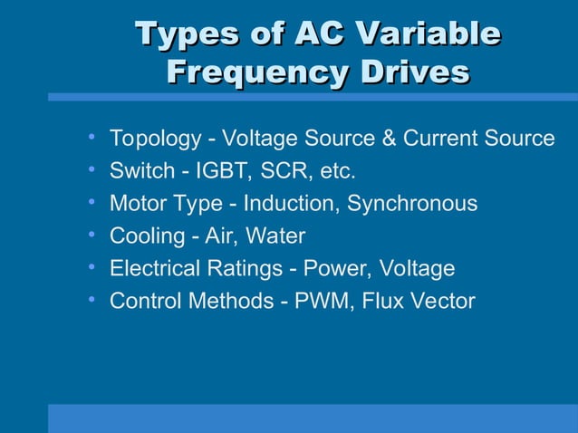 Variable frequency drive presentation document | PPT