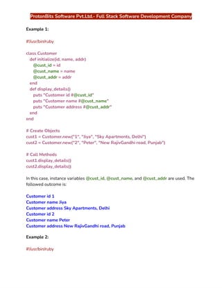Variable In Ruby on Rails_ A Comprehensive Guide With Examples | PDF