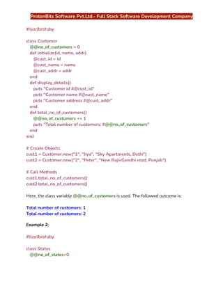Variable In Ruby on Rails_ A Comprehensive Guide With Examples | PDF