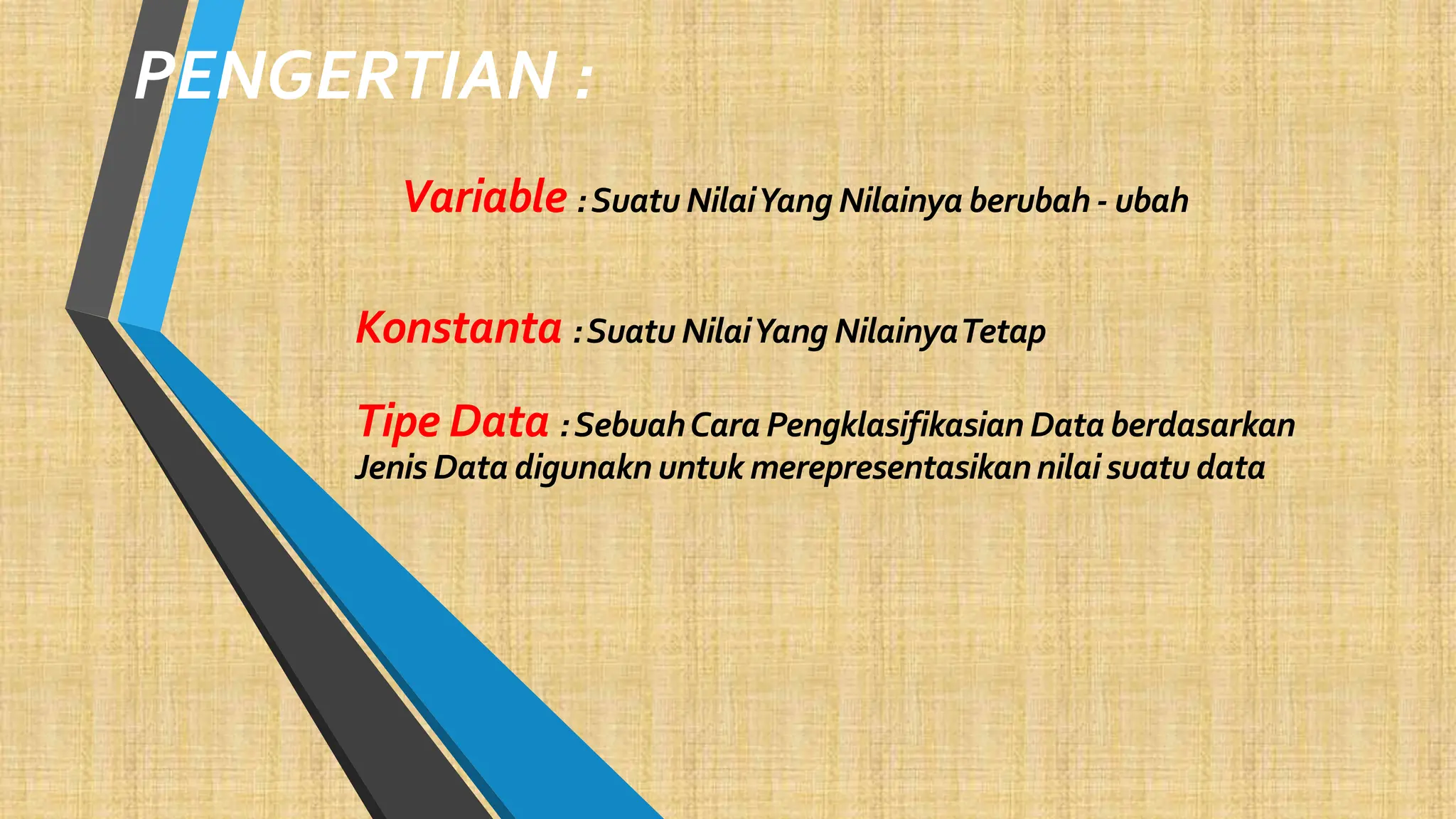 VARIABLE,KONSTANTA, DAN TIPE DATA untuk SMA.pptx