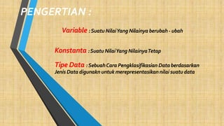 VARIABLE,KONSTANTA, DAN TIPE DATA untuk SMA.pptx