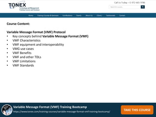 Variable Message Format (VMF) Training Bootcamp | PPTX