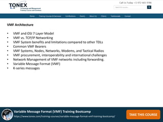 Variable Message Format (VMF) Training Bootcamp | PPT