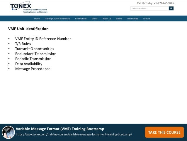 Variable Message Format Vmf Training Bootcamp