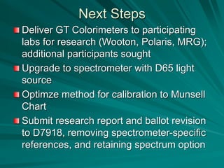 Variable pathlength colorimetric spectroscopy of greases; enhancements ...
